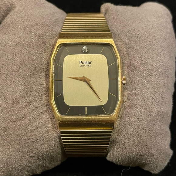 Pulsar | Accessories | Vintage Pulsar Tank Style Diamond Mens Watch ...